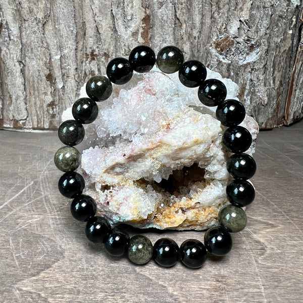 Obsidian and gold bracelet store